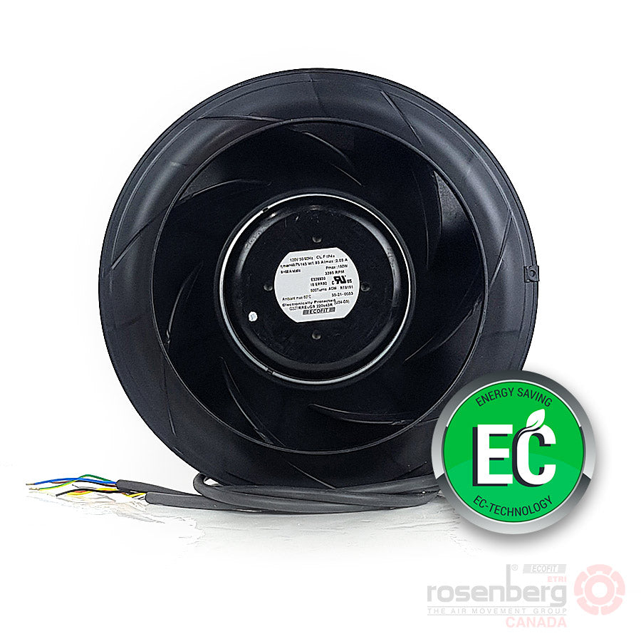 ECOFIT Backward-curved EC Fan (ECM) RREuG9 220x43R | Model U24-D5 ...