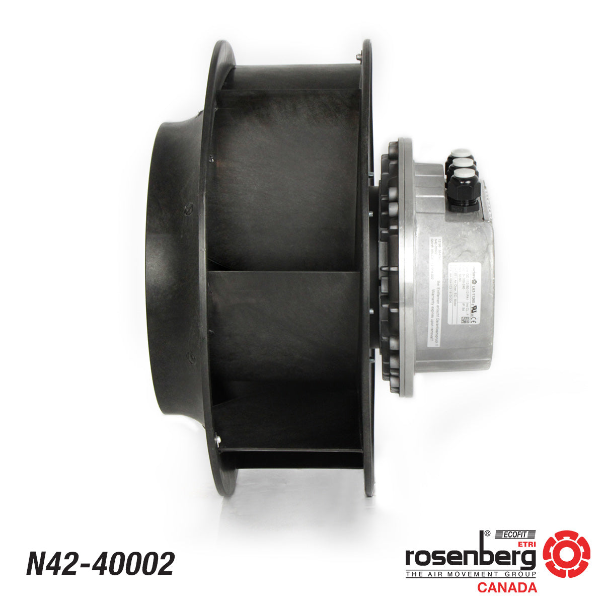 Rosenberg Plug EC / ECM fan with backward curved impeller. GKHR 400-CI ...