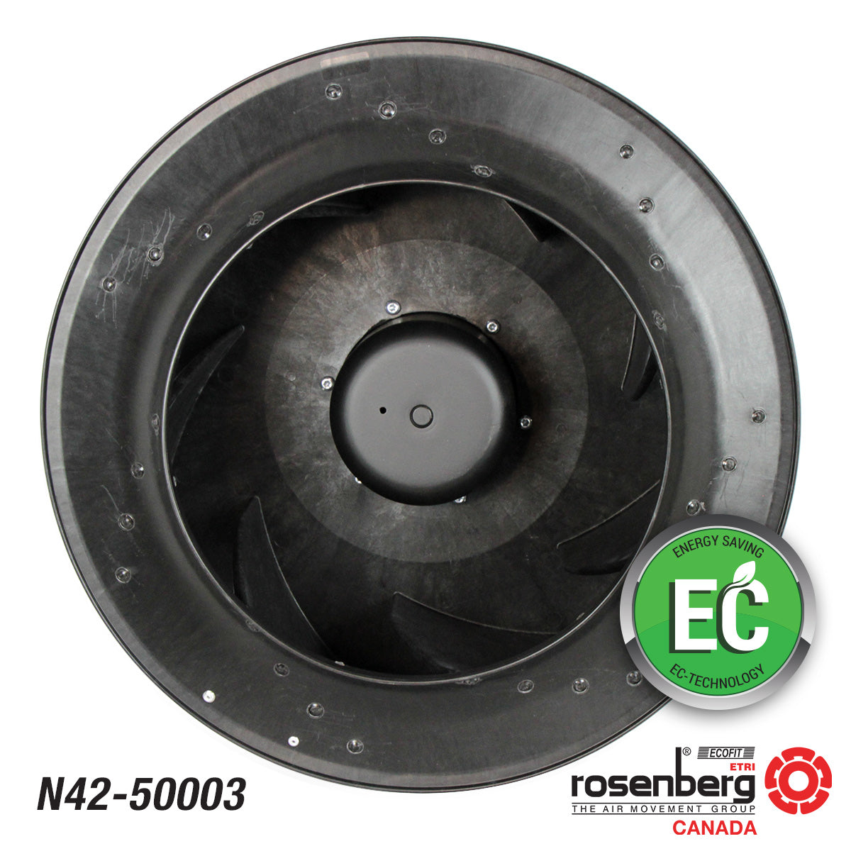 Rosenberg Plug EC / ECM fan with backward-curved impeller. GKHR 500-CI ...